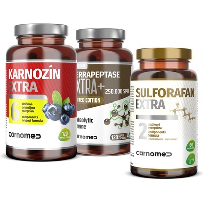 Karnozín EXTRA 120 kapsúl+ Serrapeptase EXTRA 120 kapsúl + Sulforafan ...