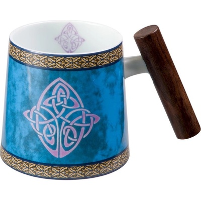 TeaLogic Celtic Fine China porcelánový hrnek s dřevěným uchem 400 ml ...