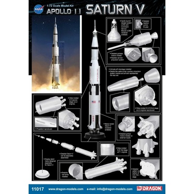 Dragon Model Kit Apollo 11017 APOLLO 11 SATURN V 1:72 od 3 060 Kč ...