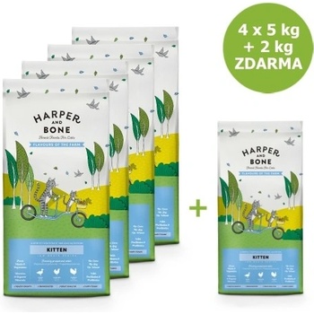 Harper and Bone Cat Kitten příchutě farmy 4 x 5 kg od 2 299 Kč - Heureka.cz