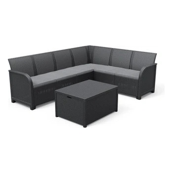 KETER ROSALIE 6 SEATER CORNER Set zahradní s úložným stolem, grafit ...