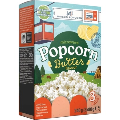 Maison Popcorn Máslový popcorn do mikrovlnky 3x80 g - Heureka.cz
