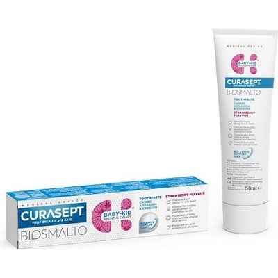 Curasept BIOSMALTO Baby Abraze&Eroze dětská jahoda 50 ml od 149 Kč ...