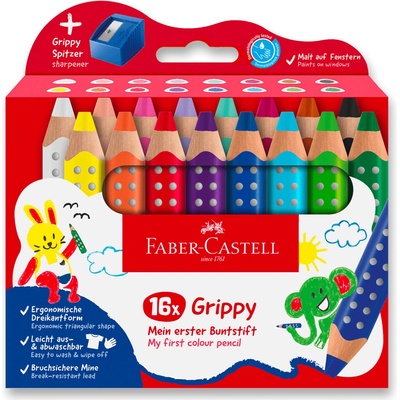 Faber-Castell Grippy 110645 sada 16 barev s ořezávátkem od 889 Kč ...