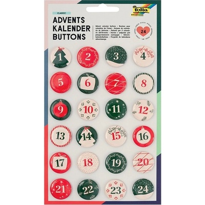 Folia Max Bringmann Vánoční kovové knoflíky na adventní kalendář 24 ks ...