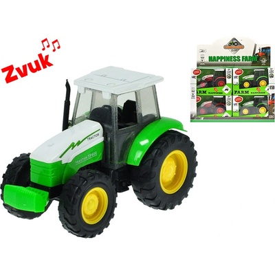 Mikro trading Traktor kov 14cm 1:32 na setrvačník na baterie se zvukem ...