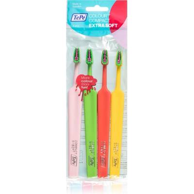 TePe Colour Compact четка за зъби екстра софт 4 бр - Pazaruvaj.com