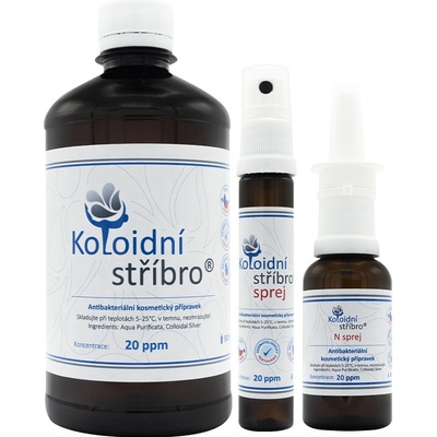 Koloidní stříbro s.r.o. | Koloidní stříbro 500 ml + 25 ml sprej + 30 ml ...