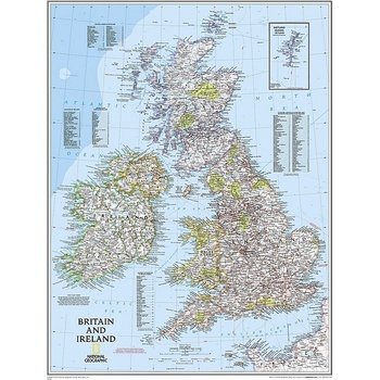National Geographic Velká Británie a Irsko - nástěnná mapa Classic 60 x ...