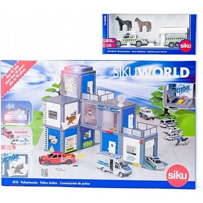 Siku World 5510 Policajná stanica a auto na prepravu koní - Heureka.sk