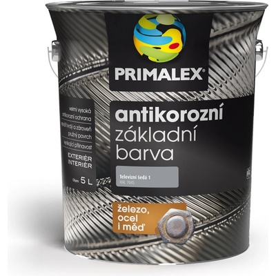 Primalex Antikorozní syntetická základní barva na kov 5 l 7045 Televizní šedá od 1 299 Kč ...