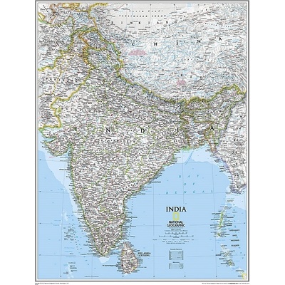 National Geographic Indie - nástěnná mapa Classic 60 x 76 cm Varianta ...