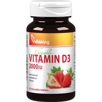 Vitaking Vitamin D3 2000 IU 90 tablet jahoda od 105 Kč - Heureka.cz