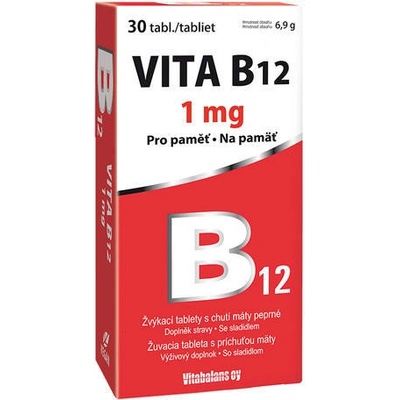 Vita B12 1000 mcg 30 tablet od 99 Kč - Heureka.cz