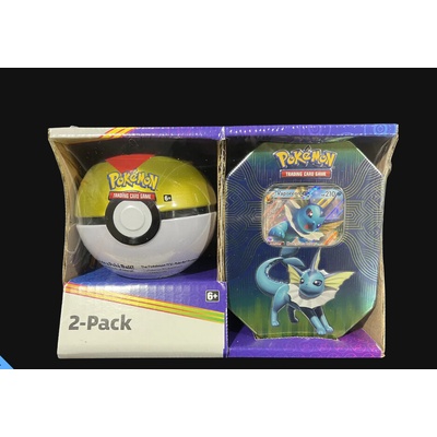 Pokémon TCG: Sun & Moon Vaporeon GX Elemental Power Tin & Pokeball 2 ...