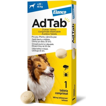 AdTab 900 mg žvýkací tablety pro psy 22-45 kg 1 tbl od 285 Kč - Heureka.cz