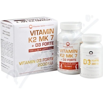 Pharma Activ Vitamín K2 MK 7 + D3 Forte 1000 I.U. 125 tabliet + Vitamín ...