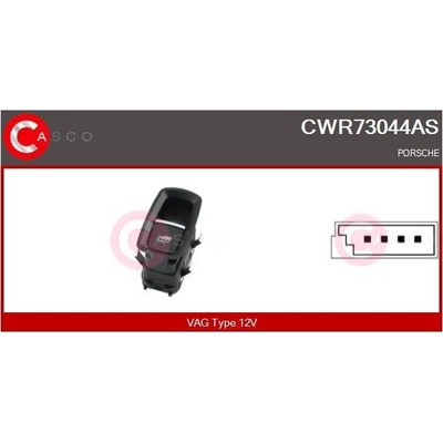 Spínač elektrického otvárania okien CASCO CWR73044AS CWR73044AS od 18,5 ...