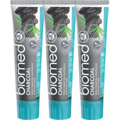 Biomed Charcoal zubní pasta 3 x 100 g - Heureka.cz
