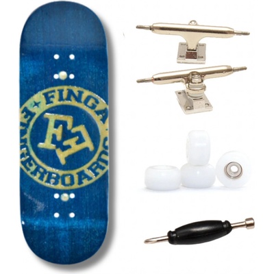Finga Fingerboards Complete 33mm Beginner Burned Letters Blue/Natural ...