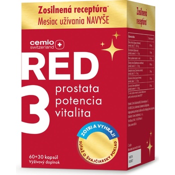 Cemio RED 3 zosilnená receptúra súťažné balenie 2025 60 + 30 kapsúl od ...