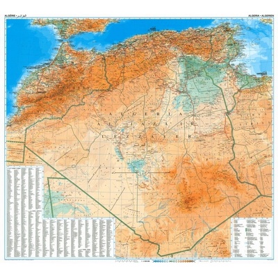 Gizi Map Alžírsko - nástěnná mapa 98 x 88 cm Varianta: bez rámu v ...