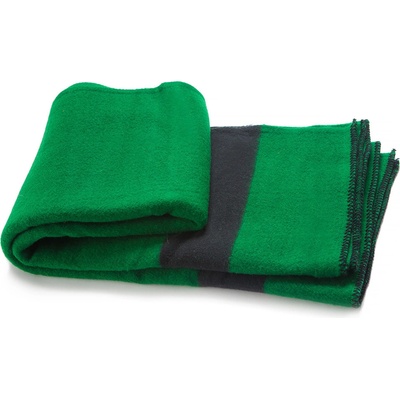 Balkanova Silná vlněná deka Rainbow IV tmavě zelená s černým pruhem na ...