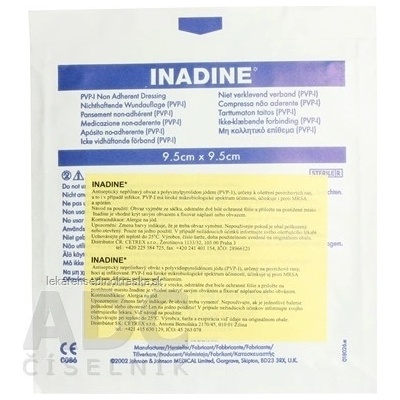 INADINE Povidone Iodine neadhezívne krytie 9,5x9,5 cm 1x25 ks od 1,12 ...