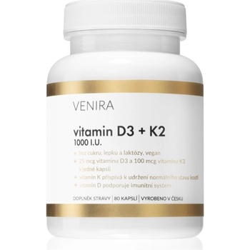 Venira Vitamin D3 + K2 1000 I.U. 80 kapslí od 247 Kč - Heureka.cz