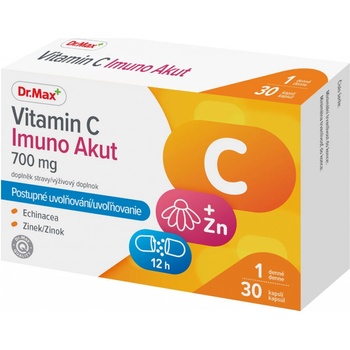 Dr. Max Vitamin C Imuno Akut 700 mg 30 kapslí od 169 Kč - Heureka.cz