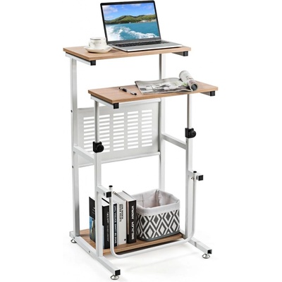 Costway Stôl COSTWAY, počítačový stôl s výškovo nastaviteľnou doskou ...