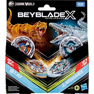 Beyblade X Jurassic World Collab T. Rex vs Mosasaurus Multipack Set 11 ...