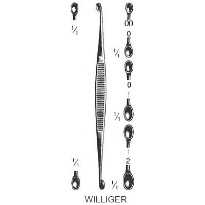 CM Instrumente Germany Ostrá oboustranná lžička Williger 1/2, 13,5 cm ...