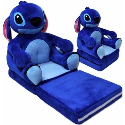 SMYK Stitch Detské plyšové rozkladacie kreslo 2v1 modrá - Heureka.sk