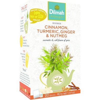 Dilmah Rooibos Cinnamon Turmeric Ginger & Nutmeg porcovaný čaj 20 x 2 g ...