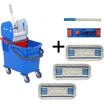 Uklidshop Úklidový vozík SINGLE 1 x 25 l + FLIPPER Mop sestava se 3 ...