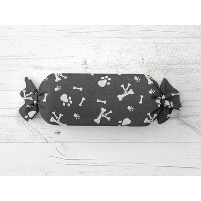 Biante Detský vankúš valec bonbon Sandra SA-098 Psie labky a kosti na ...