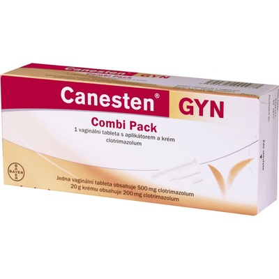 CANESTEN GYN COMBI PACK VAG/DRM 500MG+10MG/G CRM+VAG TBL NOB 1+20G od ...