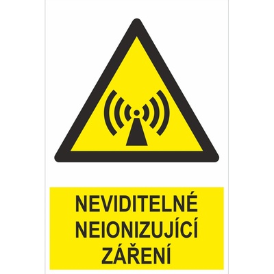 Neviditelné neionizující záření ISO 7010 plast 0,5 mm A5 (210 x 148 mm ...
