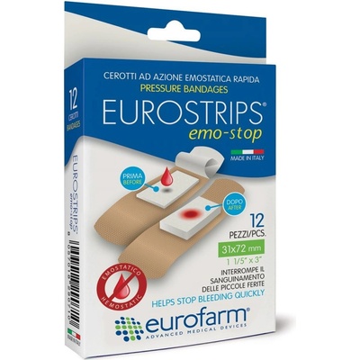 Eurofarm EUROSTRIPS emo-stop hemostatická náplast, 31 mm x 72 mm, 100 ...