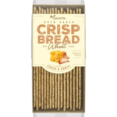 Danvita Crisp Bread Wheat Cheese & Garlic Křehký pšeničný chléb se ...