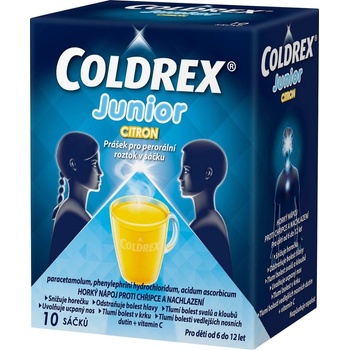COLDREX JUNIOR CITRON POR 300MG/5MG/20MG POR PLV SOL SCC 10 I od 126 Kč ...