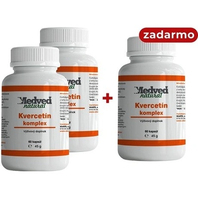 Medveď natural Kvercetín komplex 3 x 60 kapsúl od 44 € - Heureka.sk