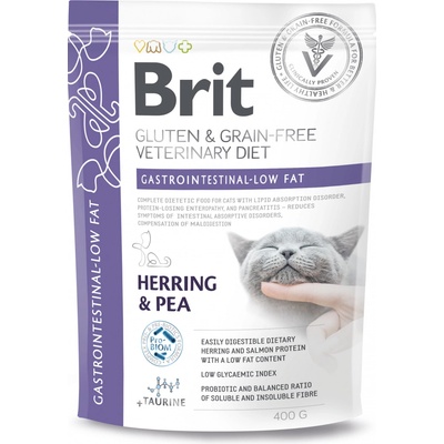Brit Veterinary Diet Cat Grain Free Gastrointestinal Low Fat Herring ...