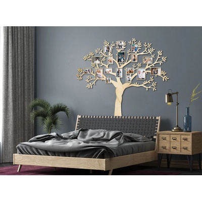 Dřevěný rodostrom se 17 fotorámečky - rodokmen 160 x 150 cm - Heureka.cz