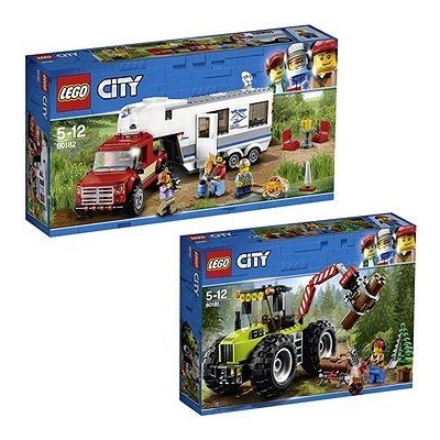 LEGO® set City 60182 Pick-up a karavan + City 60181 Traktor do lesa ...
