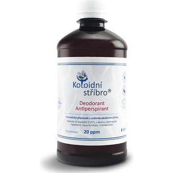 Koloidní stříbro Deodorant Antiperspirant náhradní balení roztok sklo 500 ml od 270 Kč - Heureka.cz