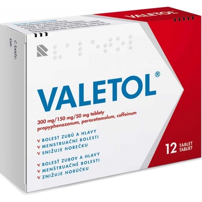 VALETOL POR 300MG/150MG/50MG TBL NOB 12 od 61 Kč - Heureka.cz
