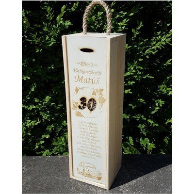 LYMFY | Gravírovaná krabica na víno auto chrobák | prírodné drevo od 18 ...