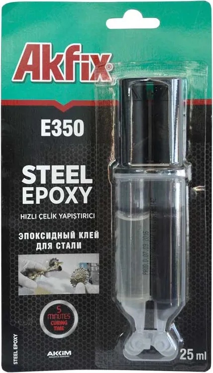 AKFIX Лепило епоксидно /течна стомана/ Е350 25мл. 5-минутно /блистер (0703e350/ea112 ...